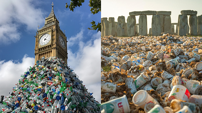 Campaign buries London landmarks in plastic waste | London Daily News