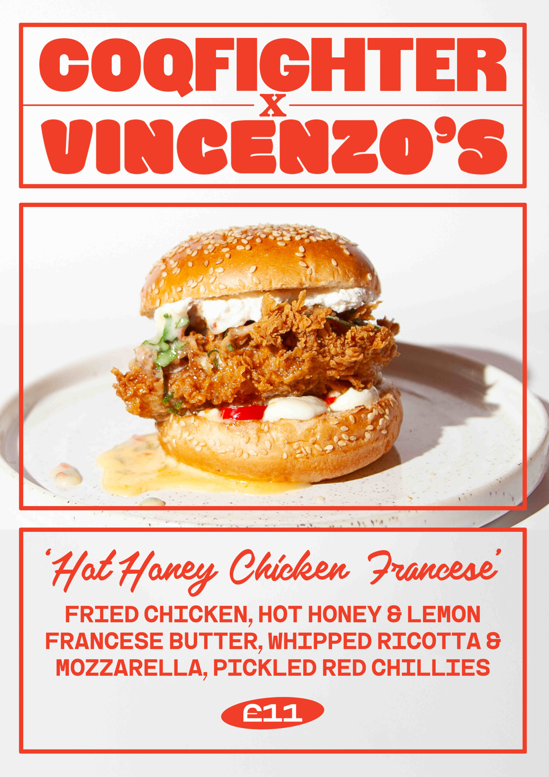 Vincenzo’s Pizza and Coqfighter team up to create a Hot Honey Chicken Francese burger | London ...