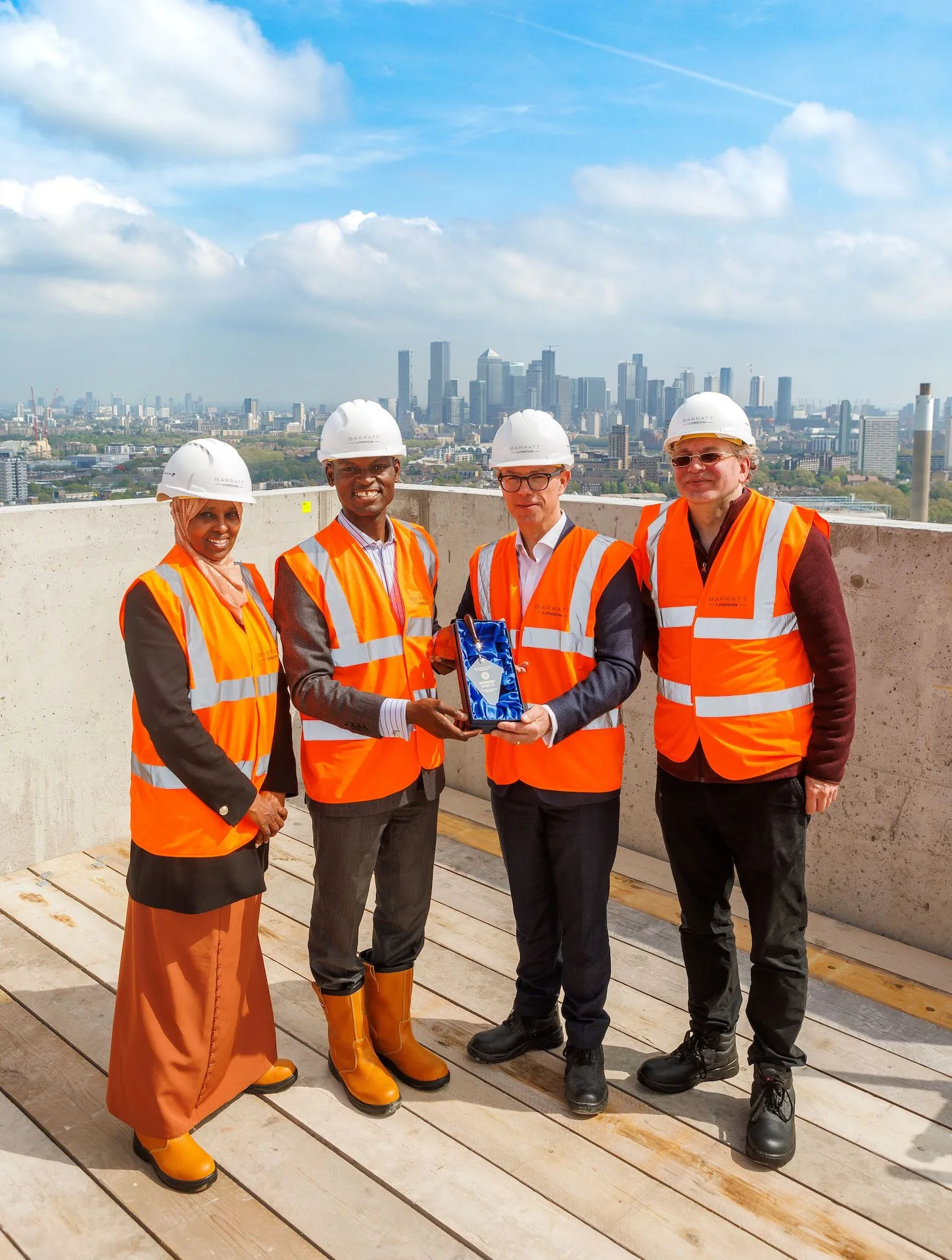 Barratt London celebrates topping out ceremony at Bermondsey Heights ...