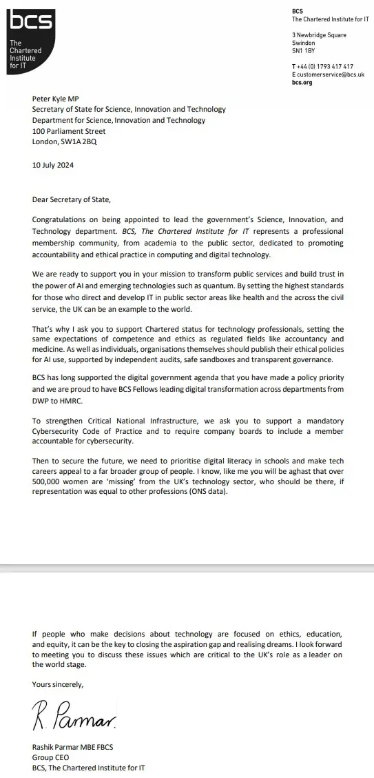 ‘500k missing women’ highlighted in BCS letter to tech secretary ...