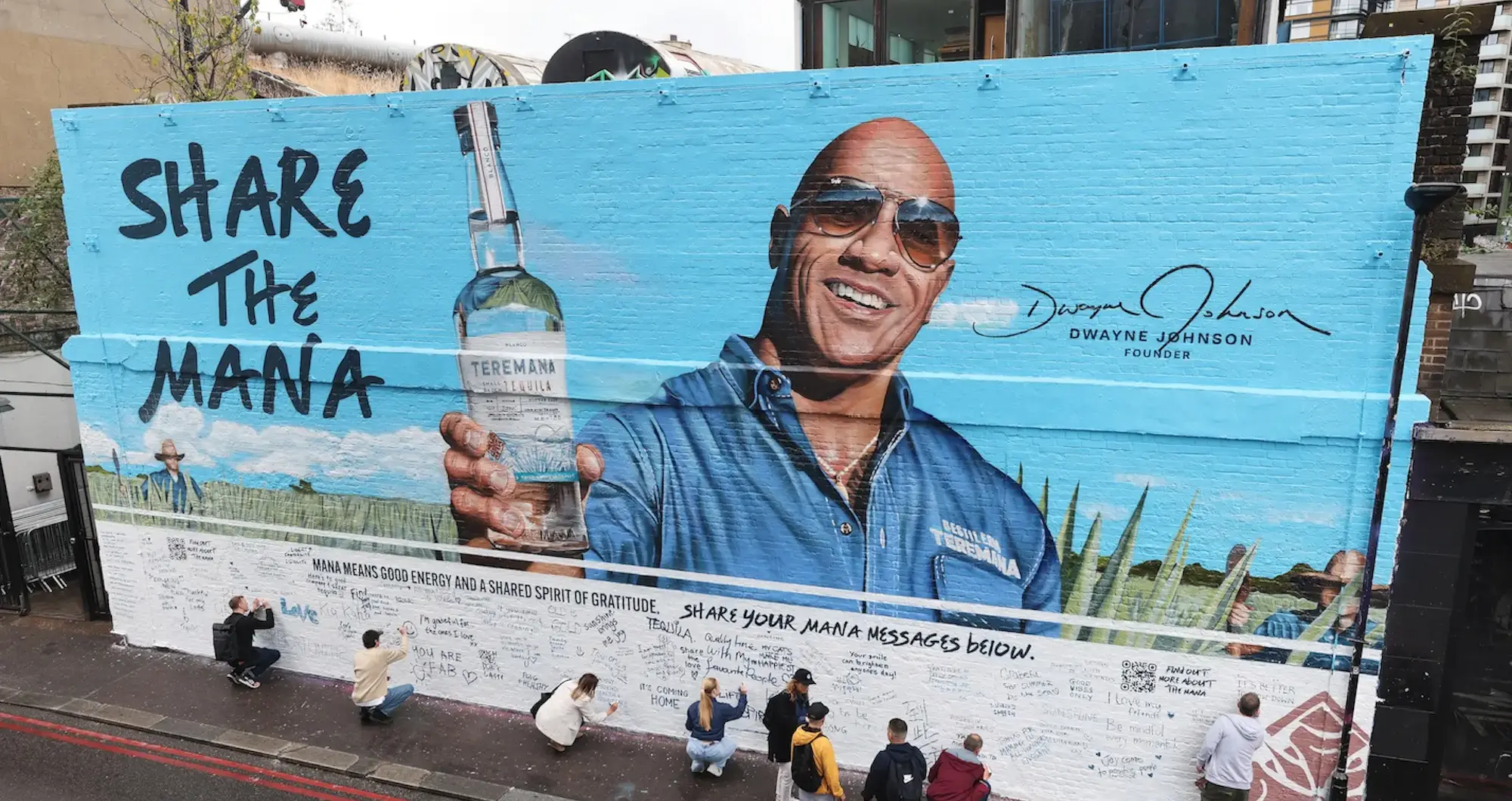 Londoners add messages of positivity to interactive mural with Teremana ...