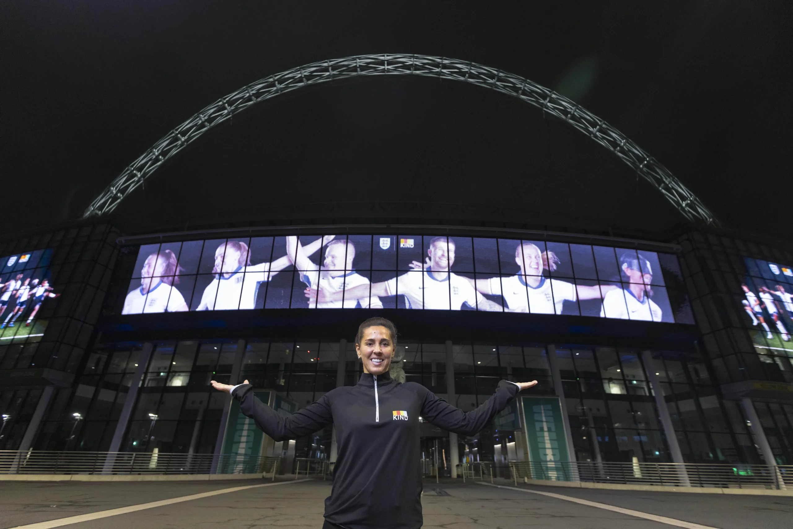 Fara Williams unveils mosaic billboard on Wembley Stadium together with ...
