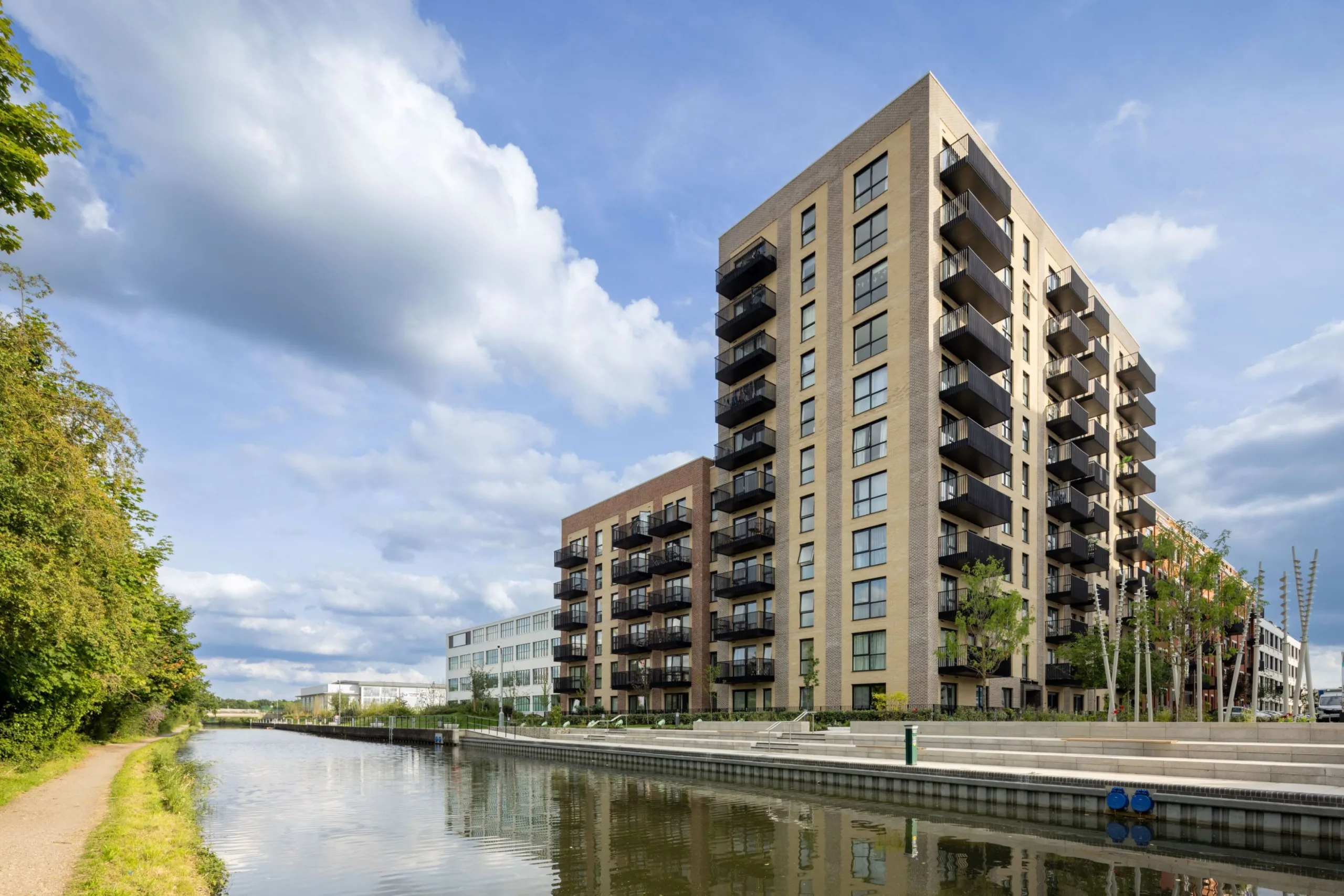 Canalside living comes to Hayes Village, with walking paths open for ...