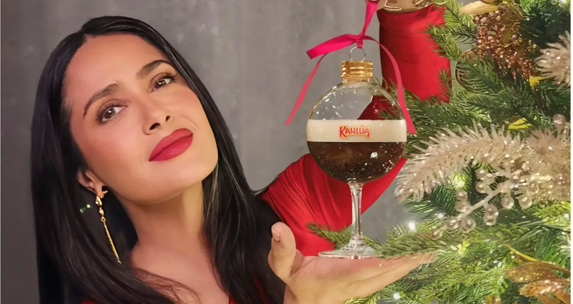 Salma Hayek reveals drinkable baubles for coffee charity fundraiser ...