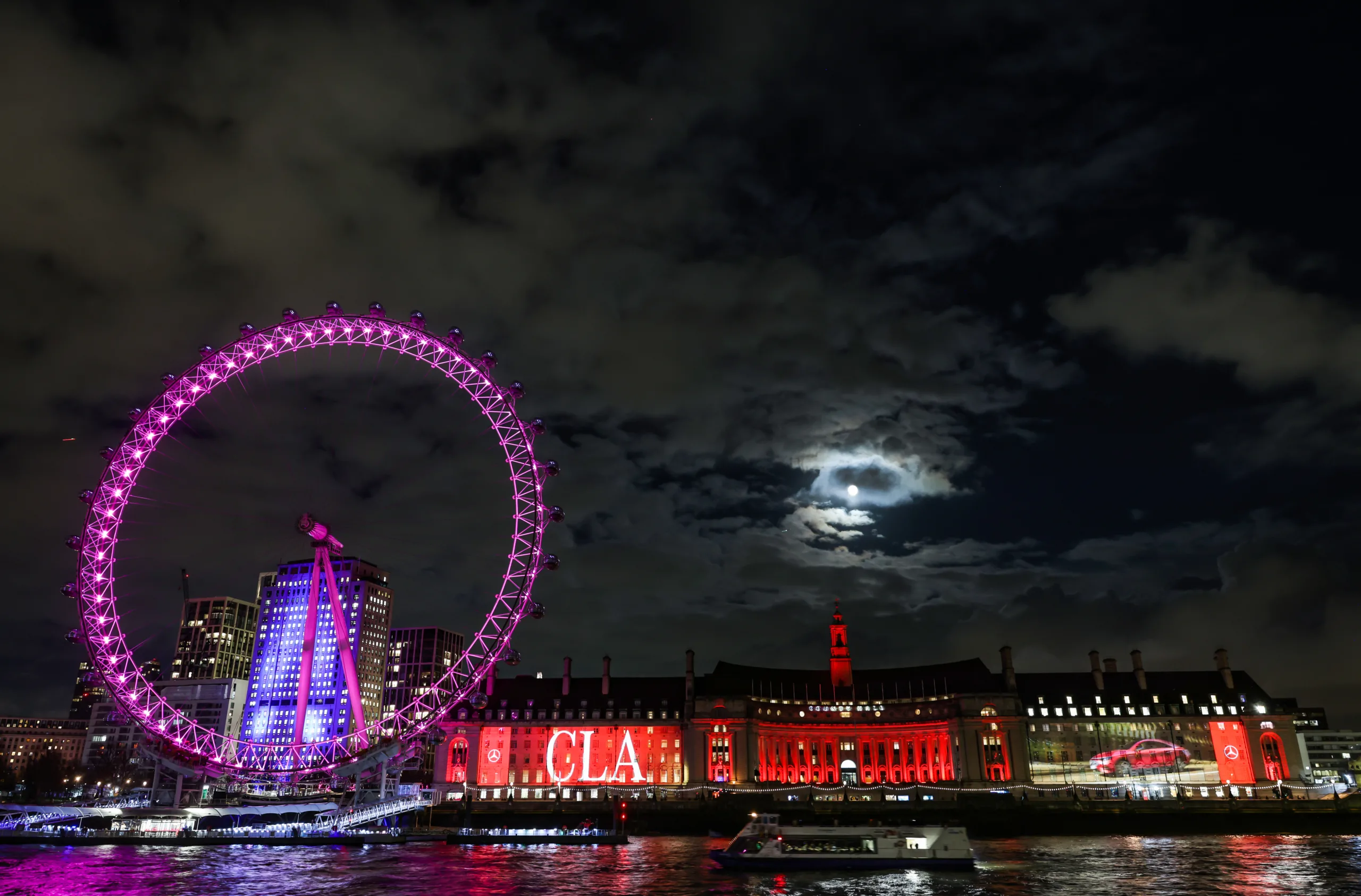 Lighting up London: Mercedes-Benz CLA shines on County Hall | London ...