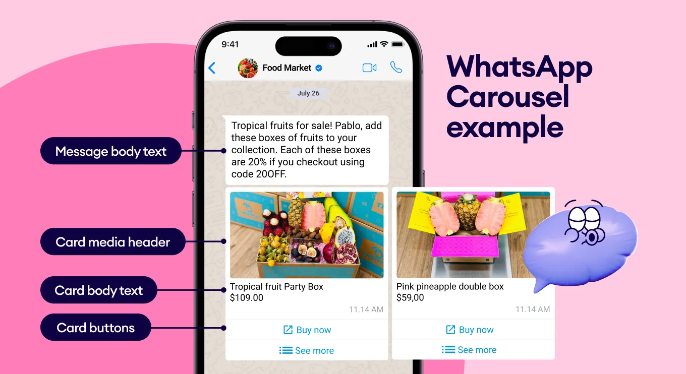 How can the WhatsApp carousel automate sales for businesses