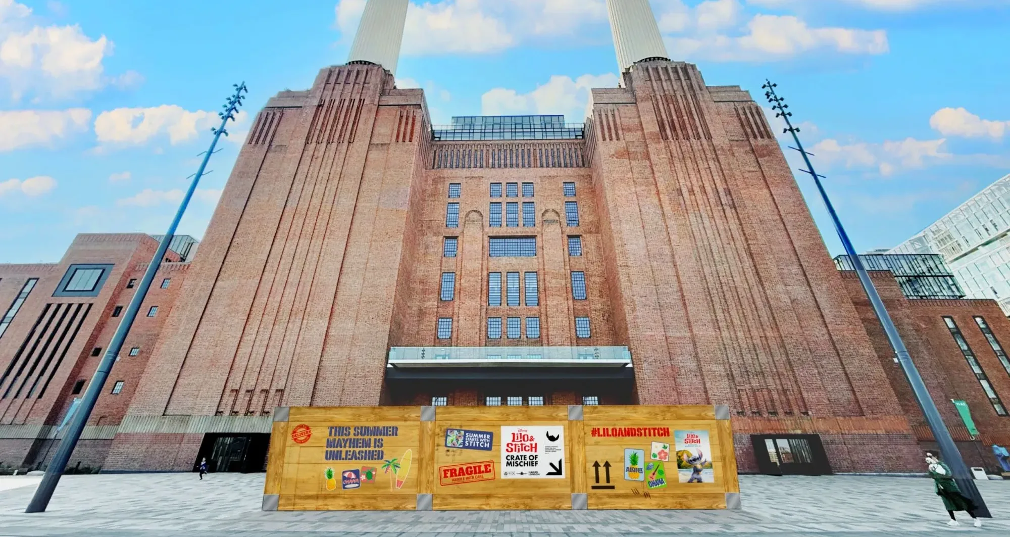 Stitch crashes into Battersea: Disney’s 'Crate of Mischief' lands in ...