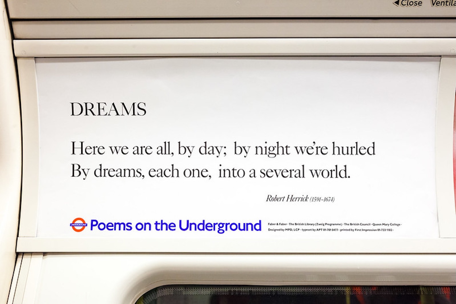TfL launches a celebration of poetry to mark 40 years of ‘Poems on the ...