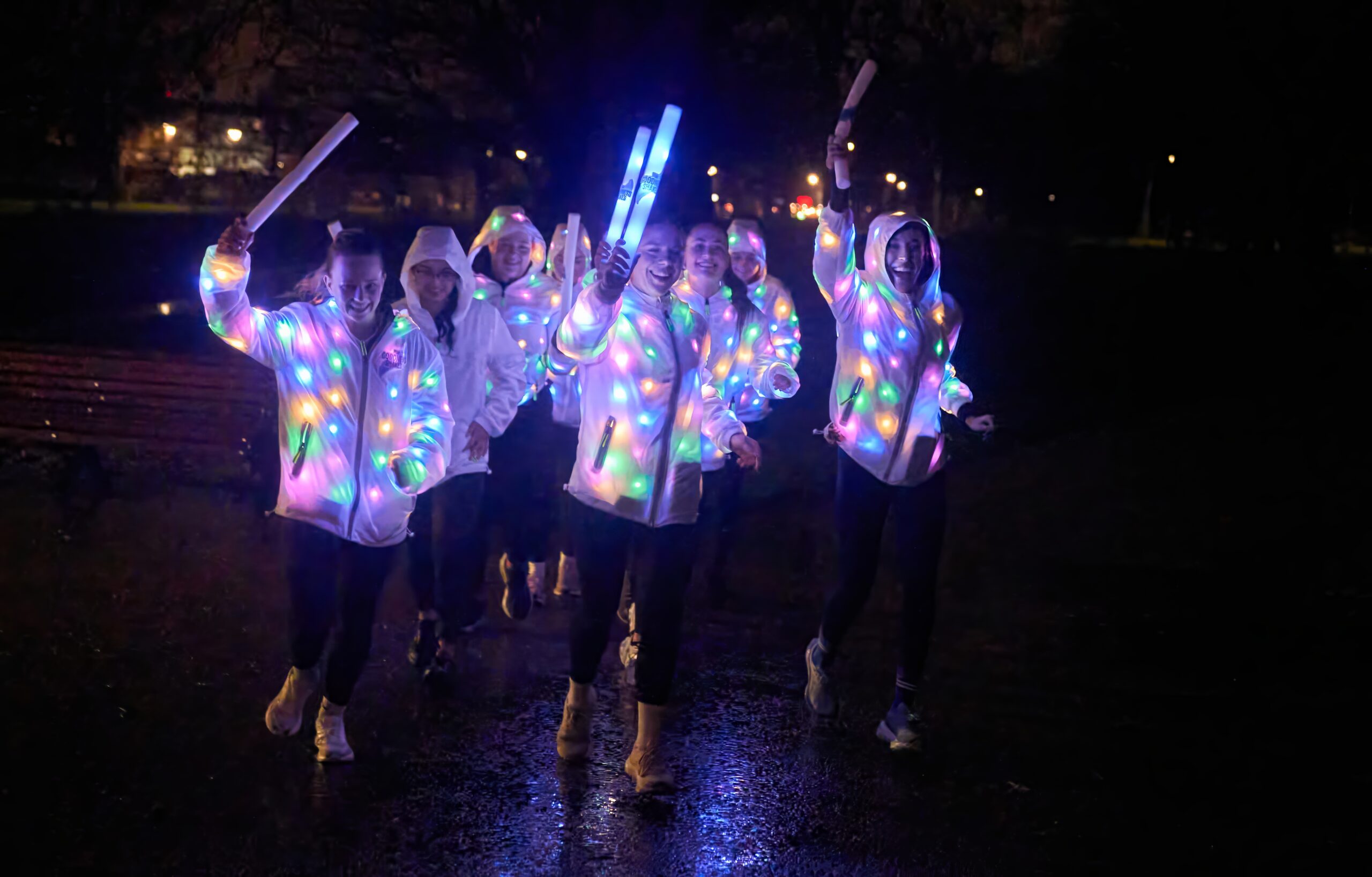 Female runners light up the night in London Park in a stand up against ...