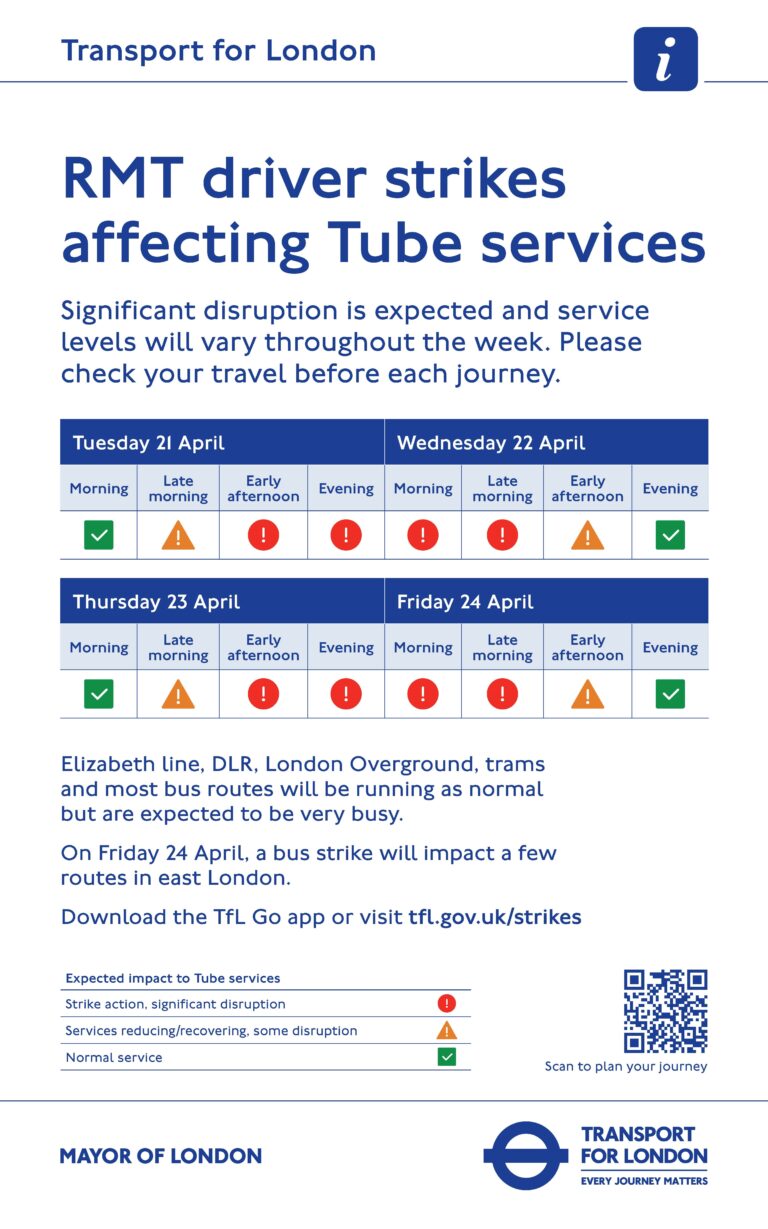 Customers urged to check before they travel as RMT Tube drivers plan ...